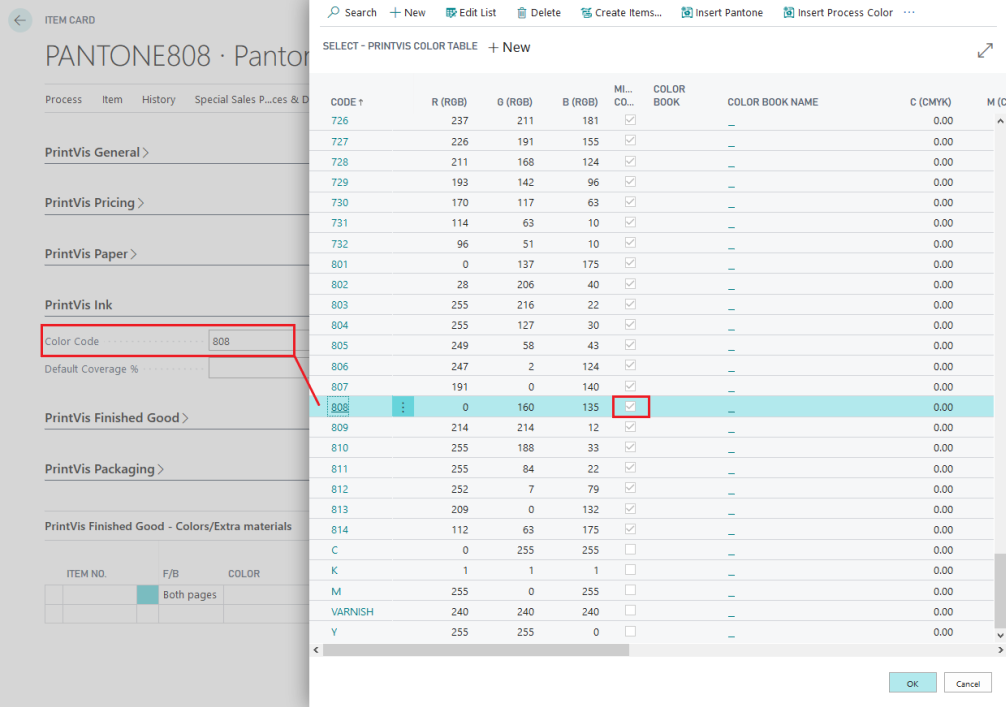 Calculate setup or cleanup for special inks - PrintVis Documentation